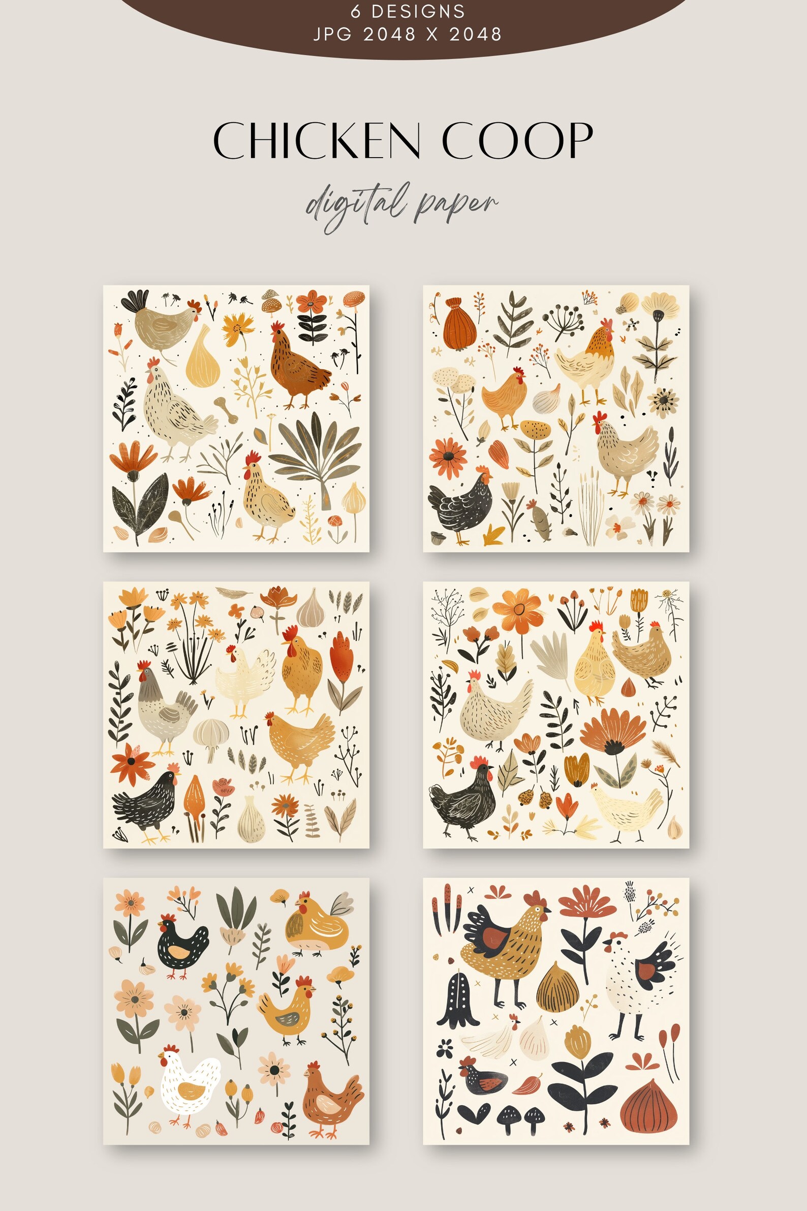 DIGITAL DOWNLOAD | 6 Pages of Digital Farmhouse Chicken | Scrapbooking ...