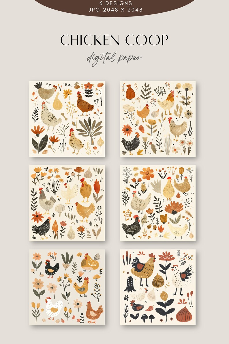 DIGITAL DOWNLOAD | 6 Pages of Digital Farmhouse Chicken | Scrapbooking ...