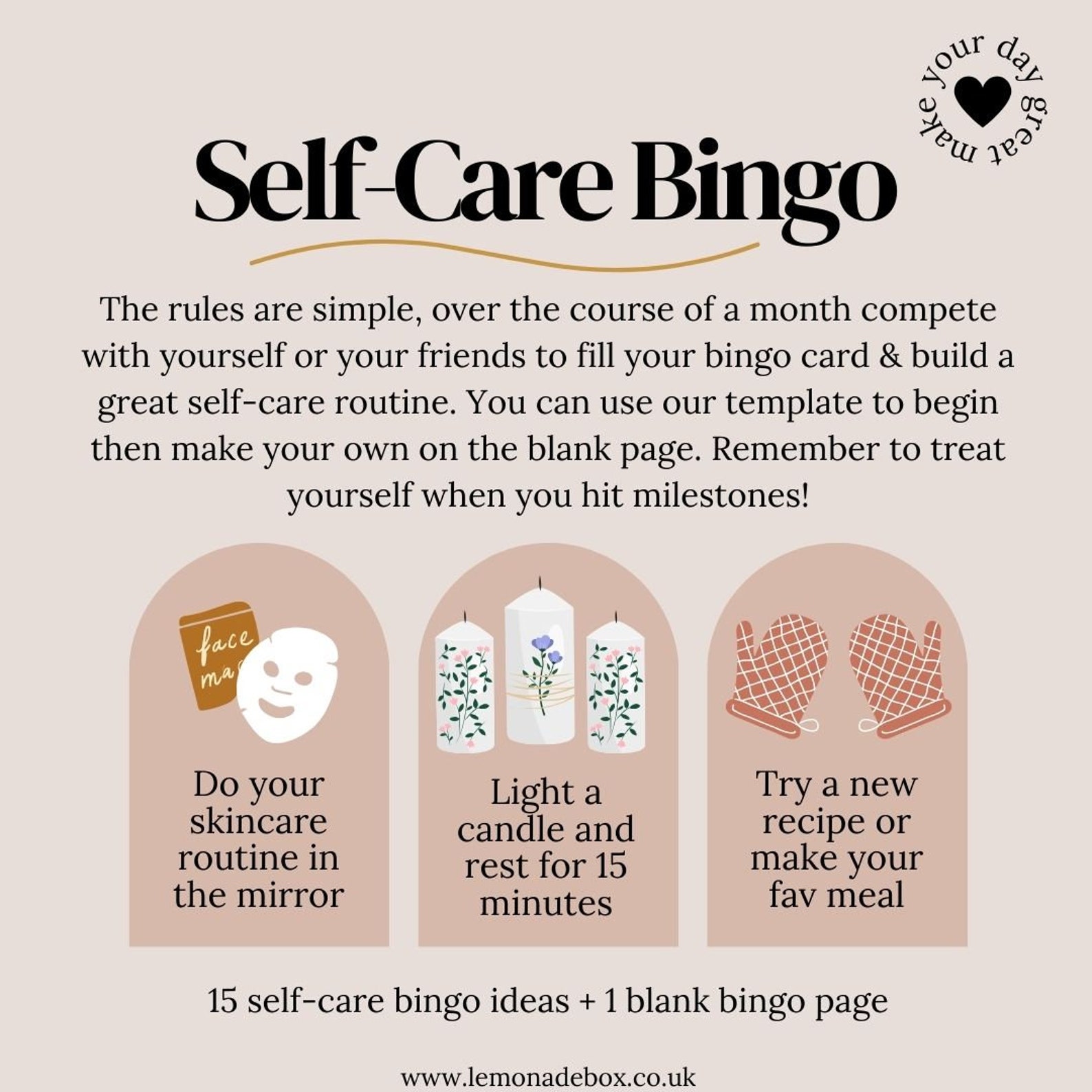 Self-care Bingo Card Digital & Printable 15 Self-care Prompts Plain ...