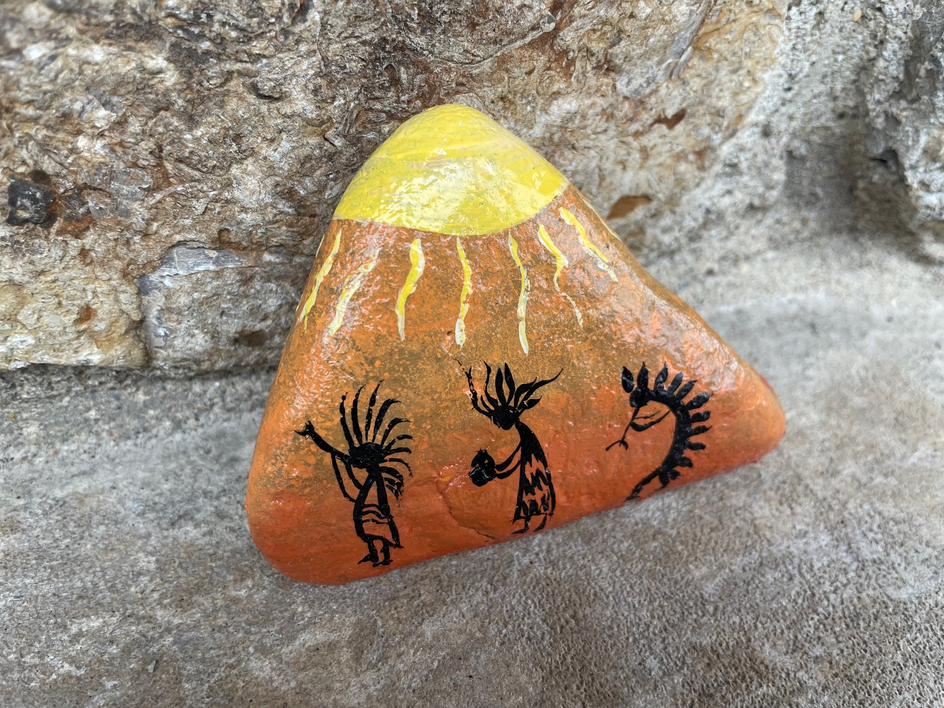 Kokopelli Rock, Sun Rock, Southwestern Rock, Native American Style Rock ...