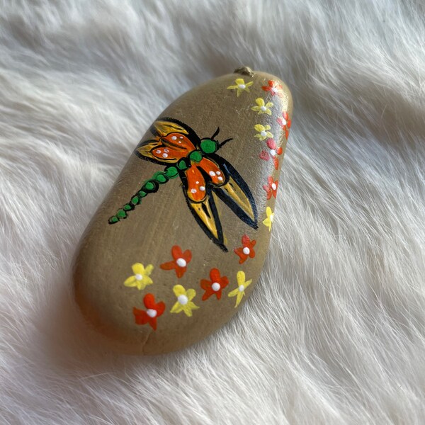 Dragonfly Painted Rock - Etsy