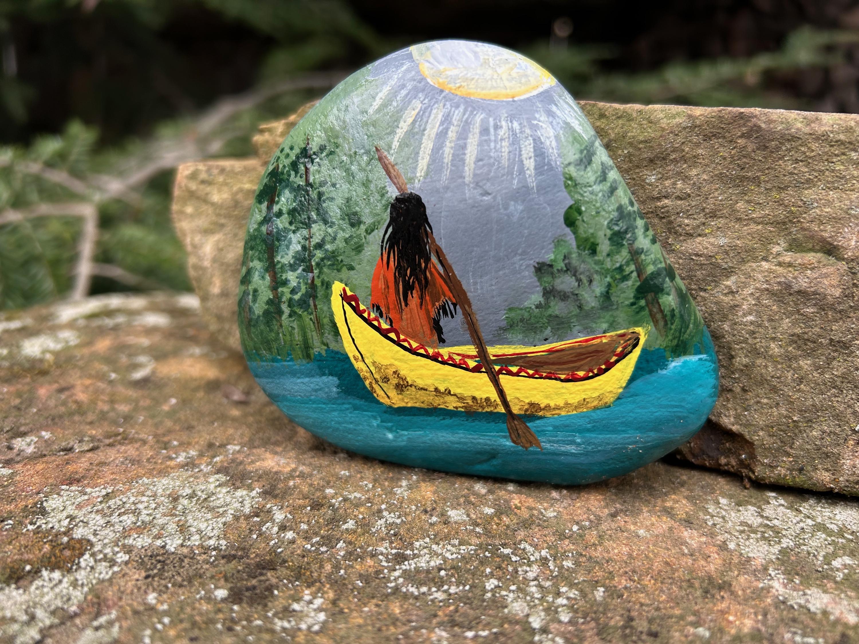 Native American Theme Painted Rock, Painted Rock, Native American ...