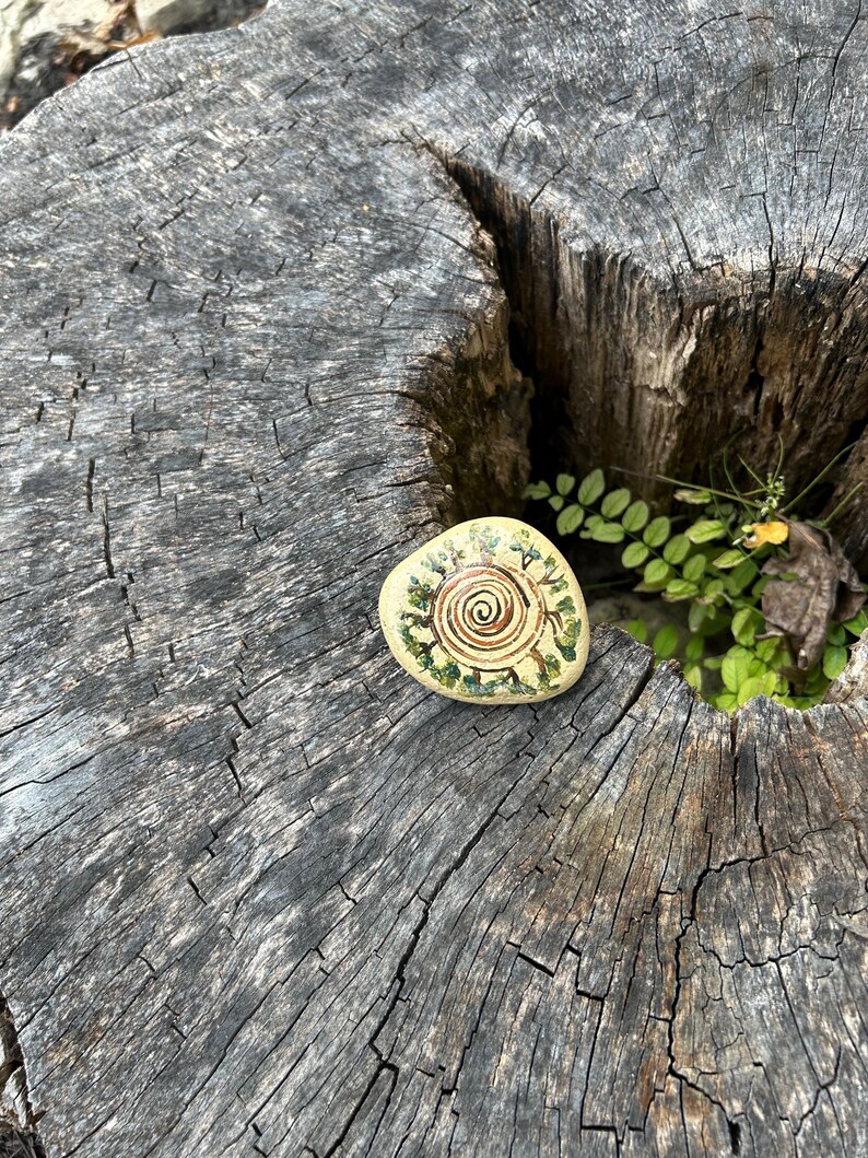 Tree Rock, Tree Rings, Miniature Painting, Arbor Gift, Life of a Tree ...