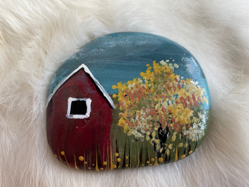 Red Barn, Barn Scene, Painted Rock, Farmhouse Style, Country, Farmers ...