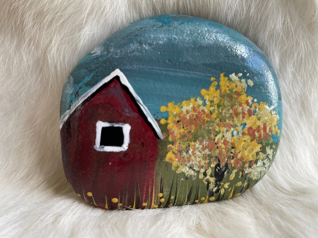 Red Barn, Barn Scene, Painted Rock, Farmhouse Style, Country, Farmers ...