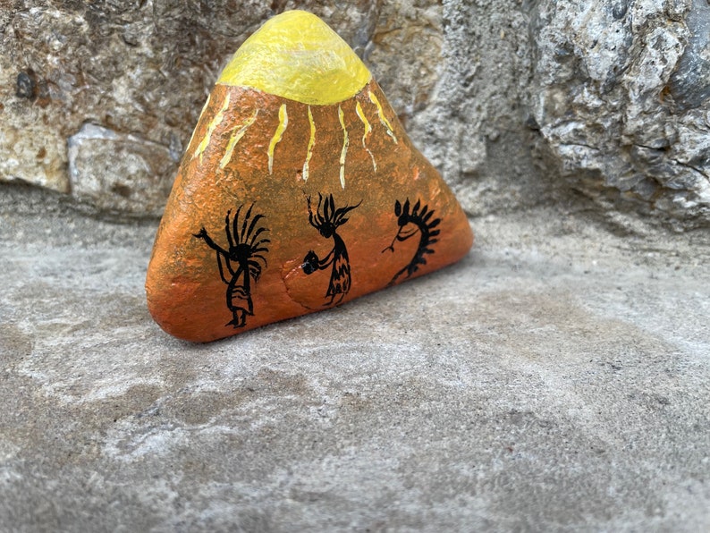 Kokopelli Rock, Sun Rock, Southwestern Rock, Native American Style Rock ...