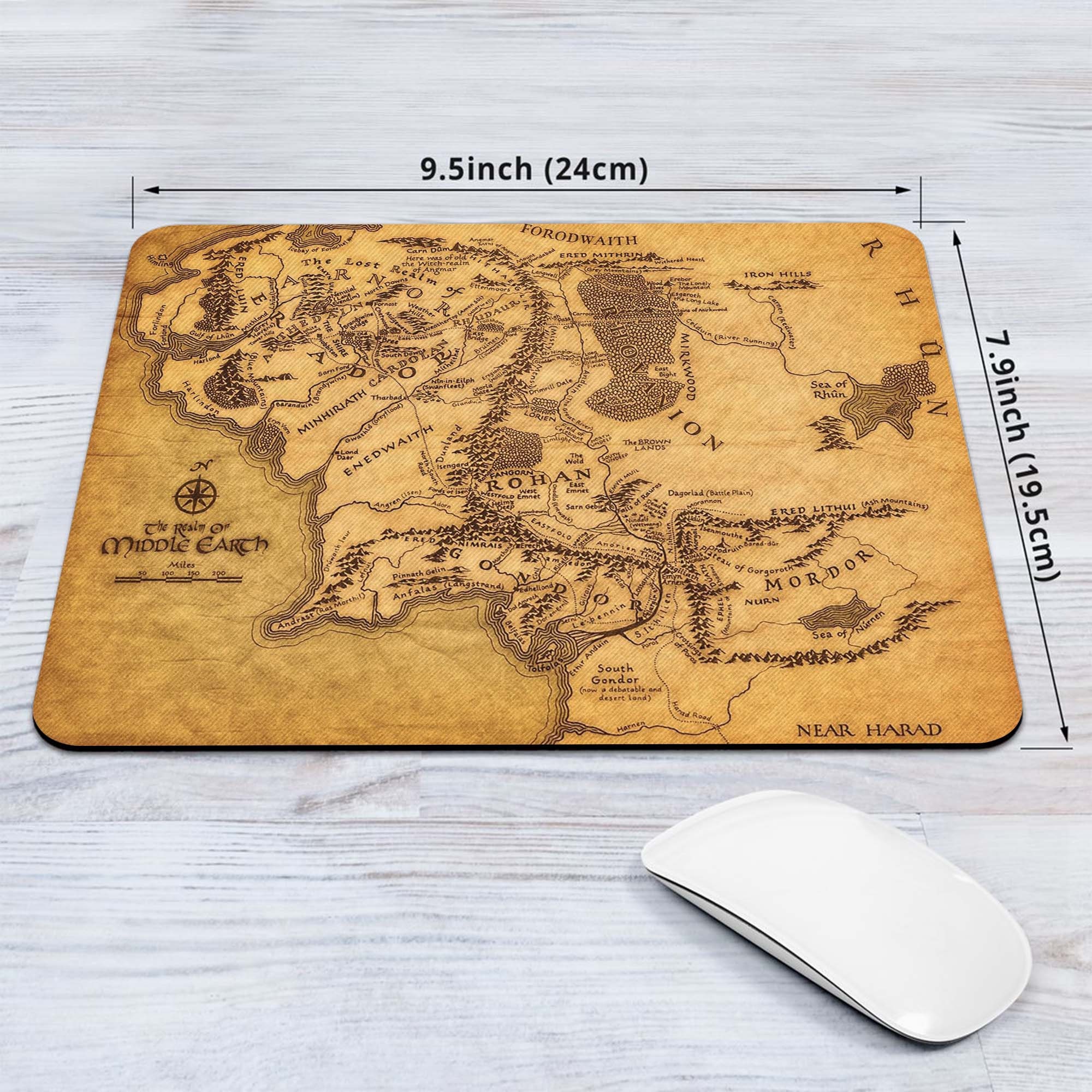 Mid-earth Map Mouse Pad LOTR Mouse Pad Lord of the Rings - Etsy Australia