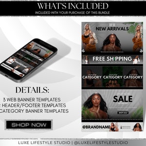 Shopify Website Template DIY Boutique Web Banner Design Custom WIX ...