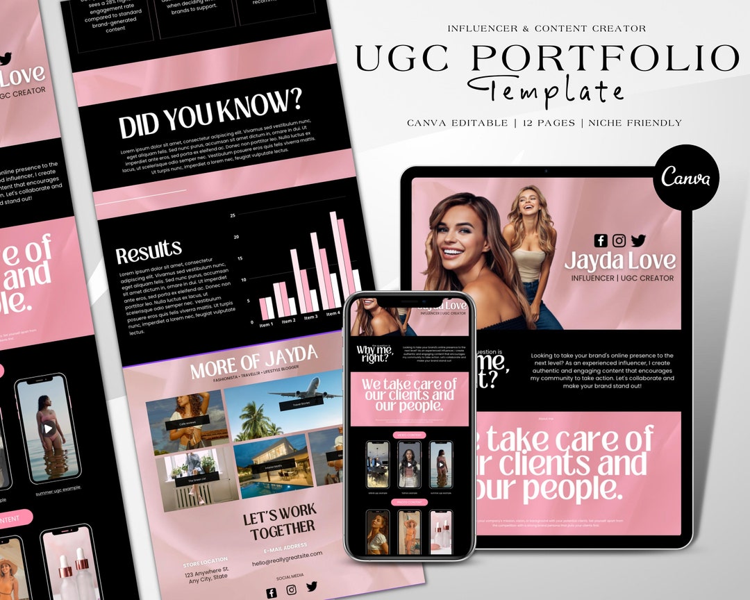 UGC Portfolio Template for Content Creator Portfolio Canva Website ...