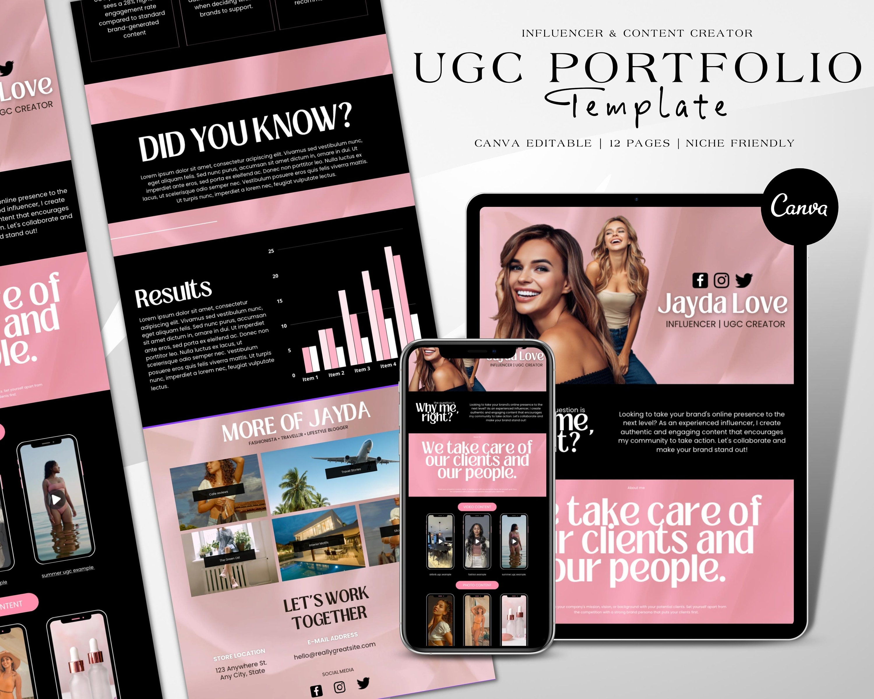UGC Portfolio Template for Content Creator Portfolio Canva Website ...