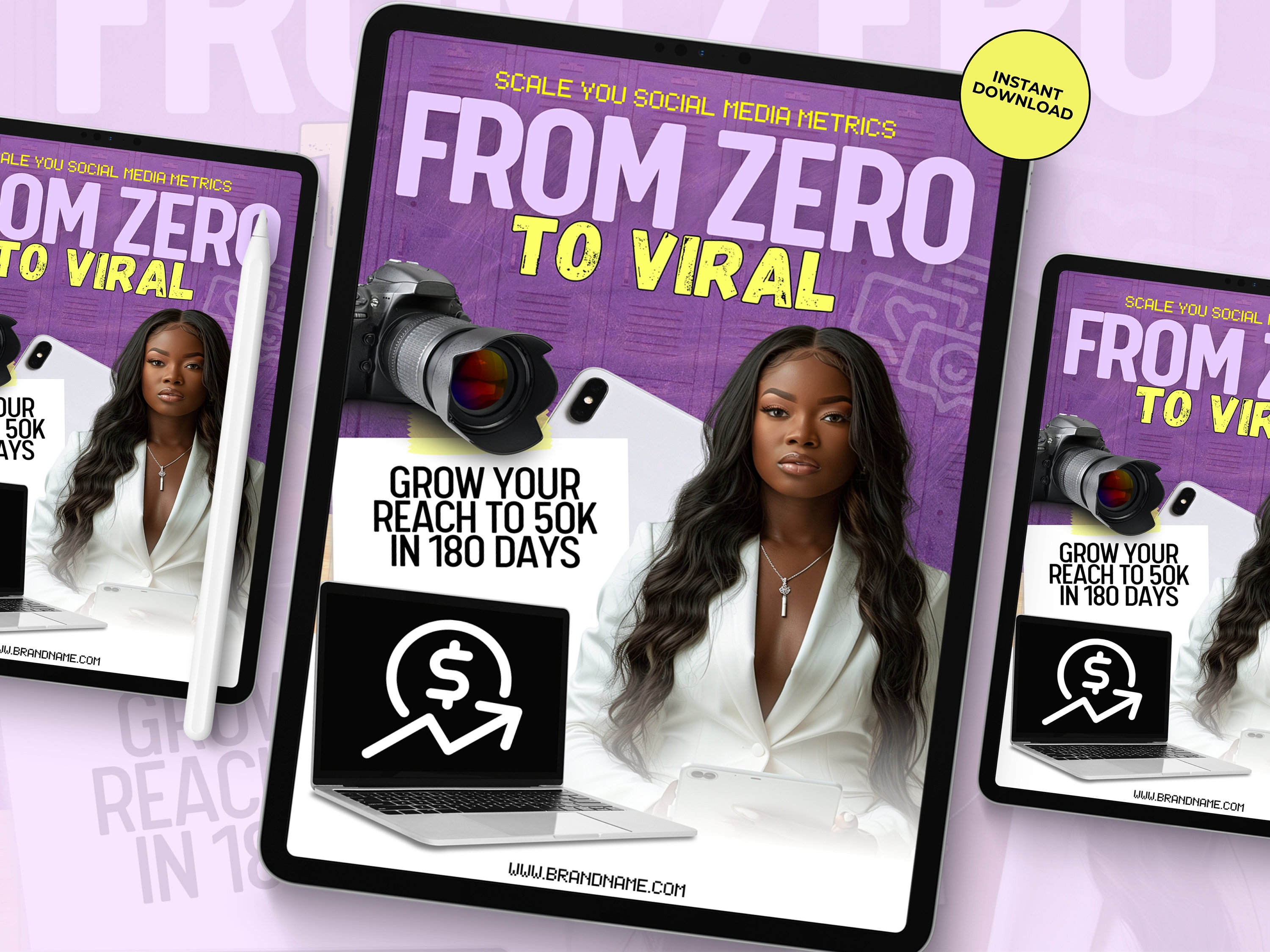 Ebook Cover, Editable Ebook Cover, Social Media Ebook Template, White ...