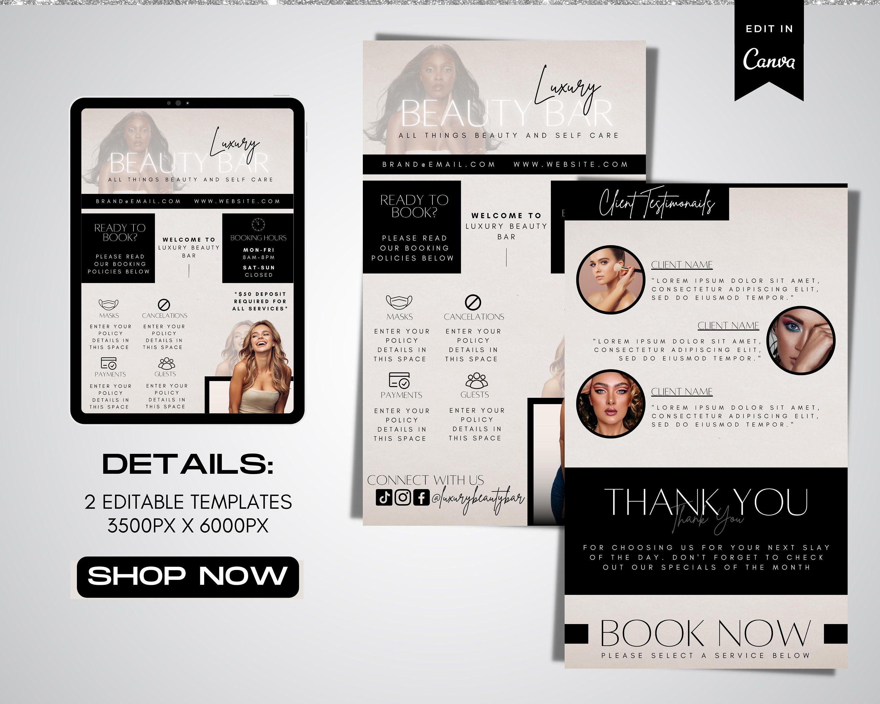 Acuity Booking Site Design Template for Hair Stylist, Lash Techs + More ...