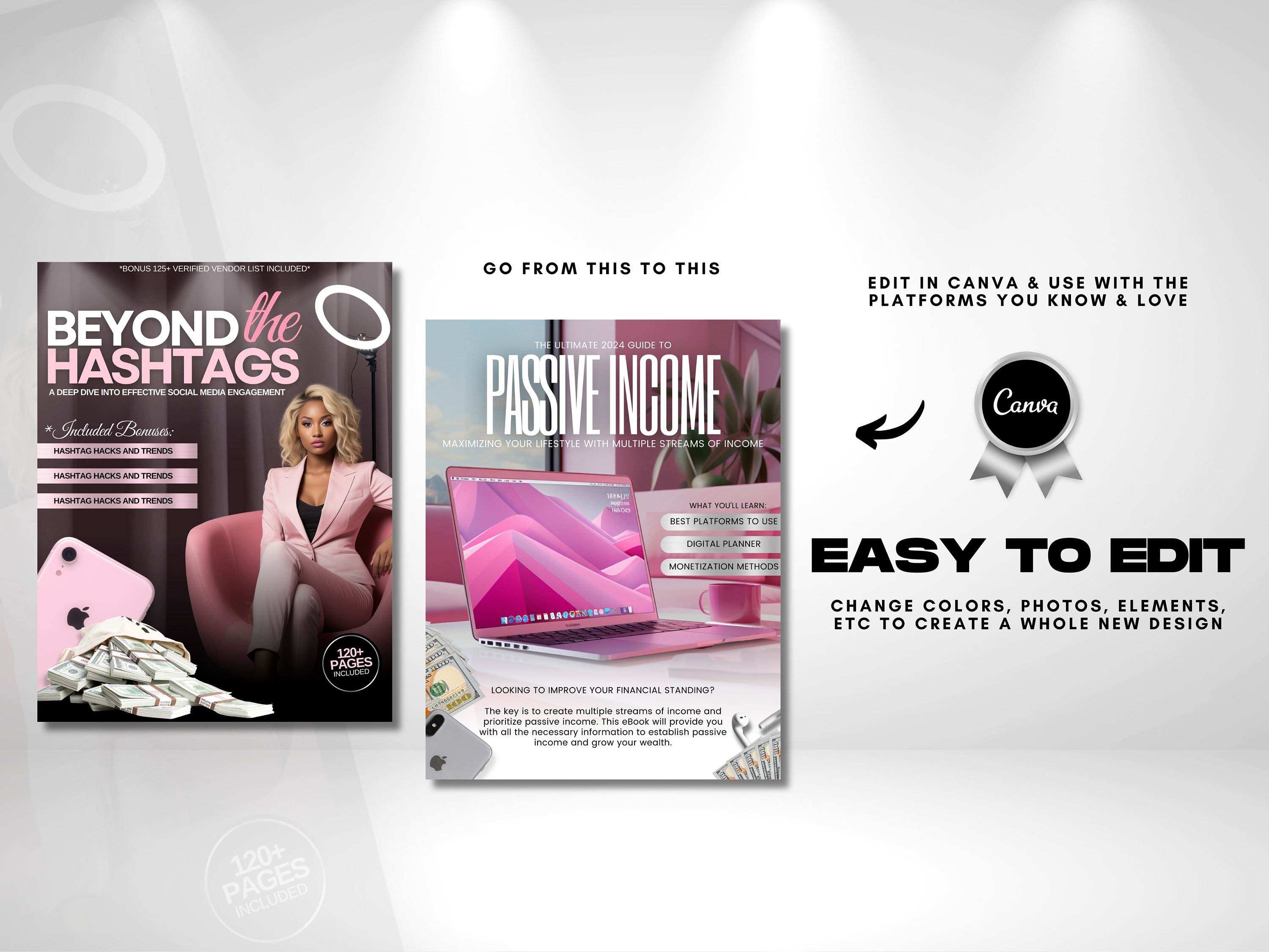 Social Media Ebook Cover Template, Editable E-book Template, DIY E Book ...