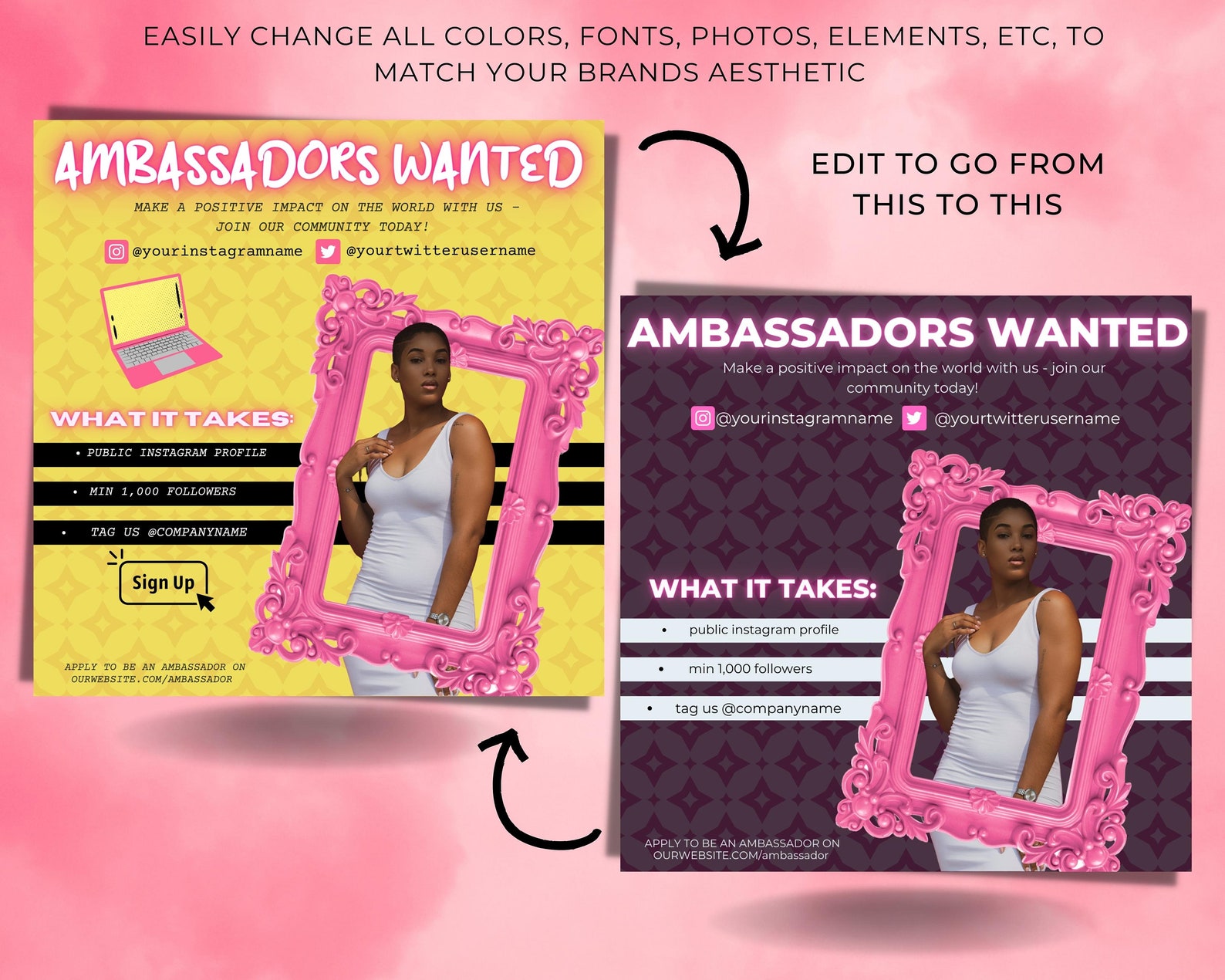 10 Instagram E Flyer Template DIY Social Media Flyer Pink Instagram ...