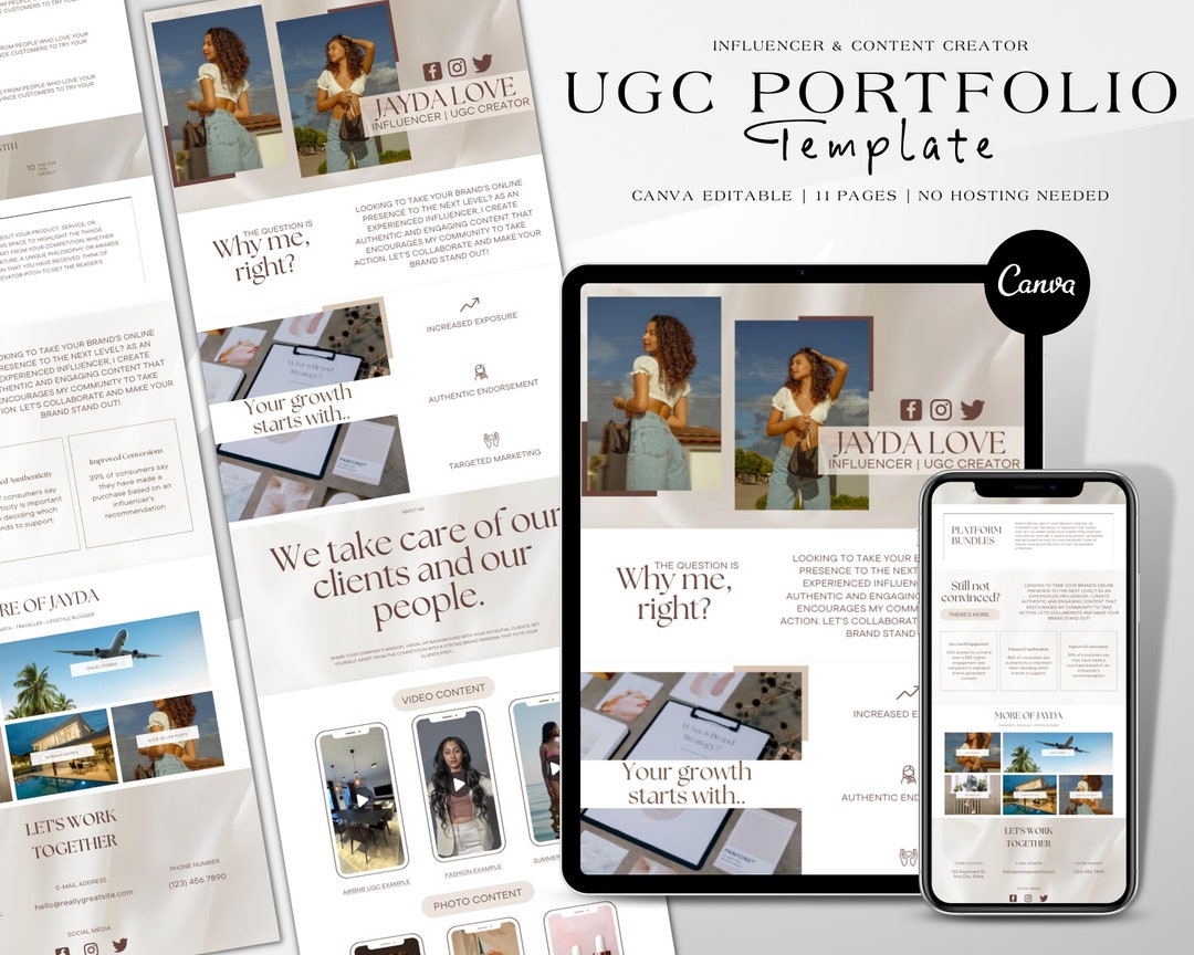 UGC Portfolio Template Content Creator Portfolio Canva Website Template ...