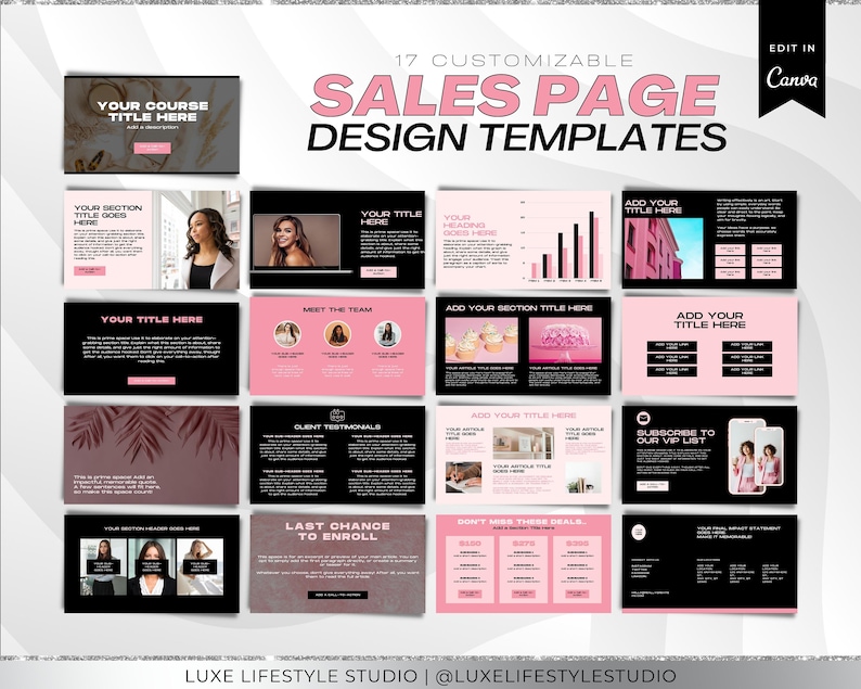 Canva Website Sales Page Template Coach & Course Creator Landing Page ...