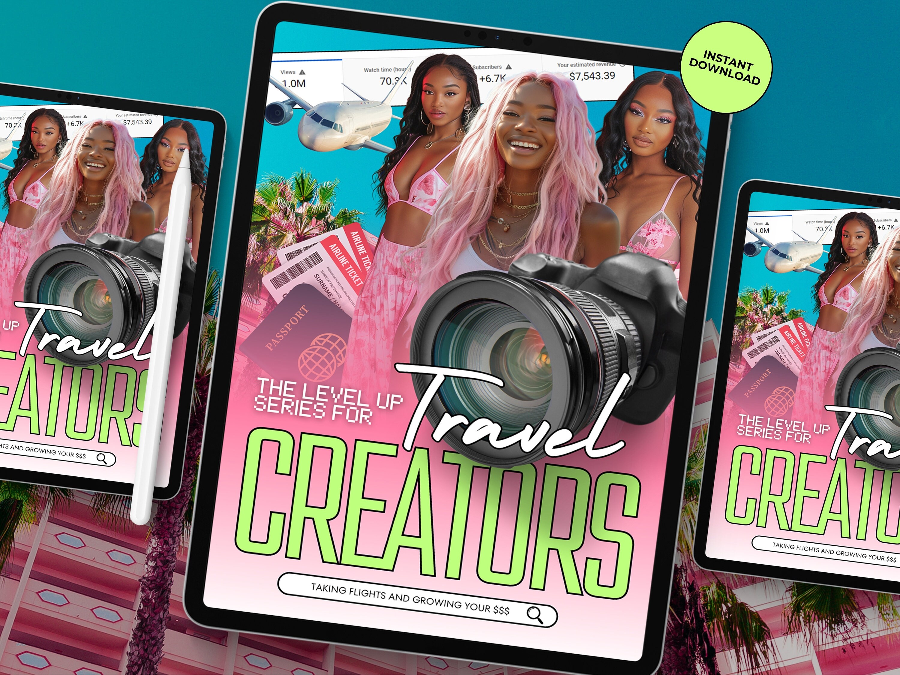 Editable Ebook Cover, Travel Creator Ebook Template Canva, DIY Ebook ...