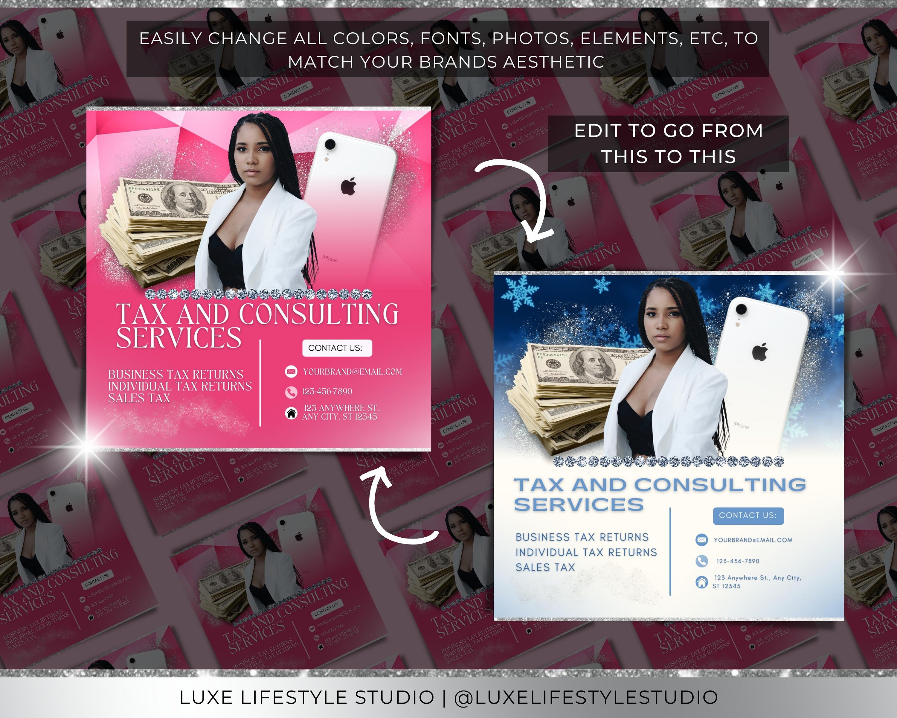 Tax Flyer Template Instagram Post E-flyer Canva Tax Preparation Eflyer ...