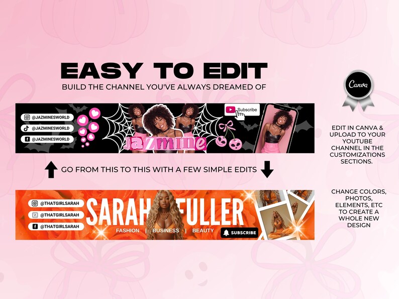 Youtube Channel Kit, Canva Youtube Templates, Editable Social Media ...