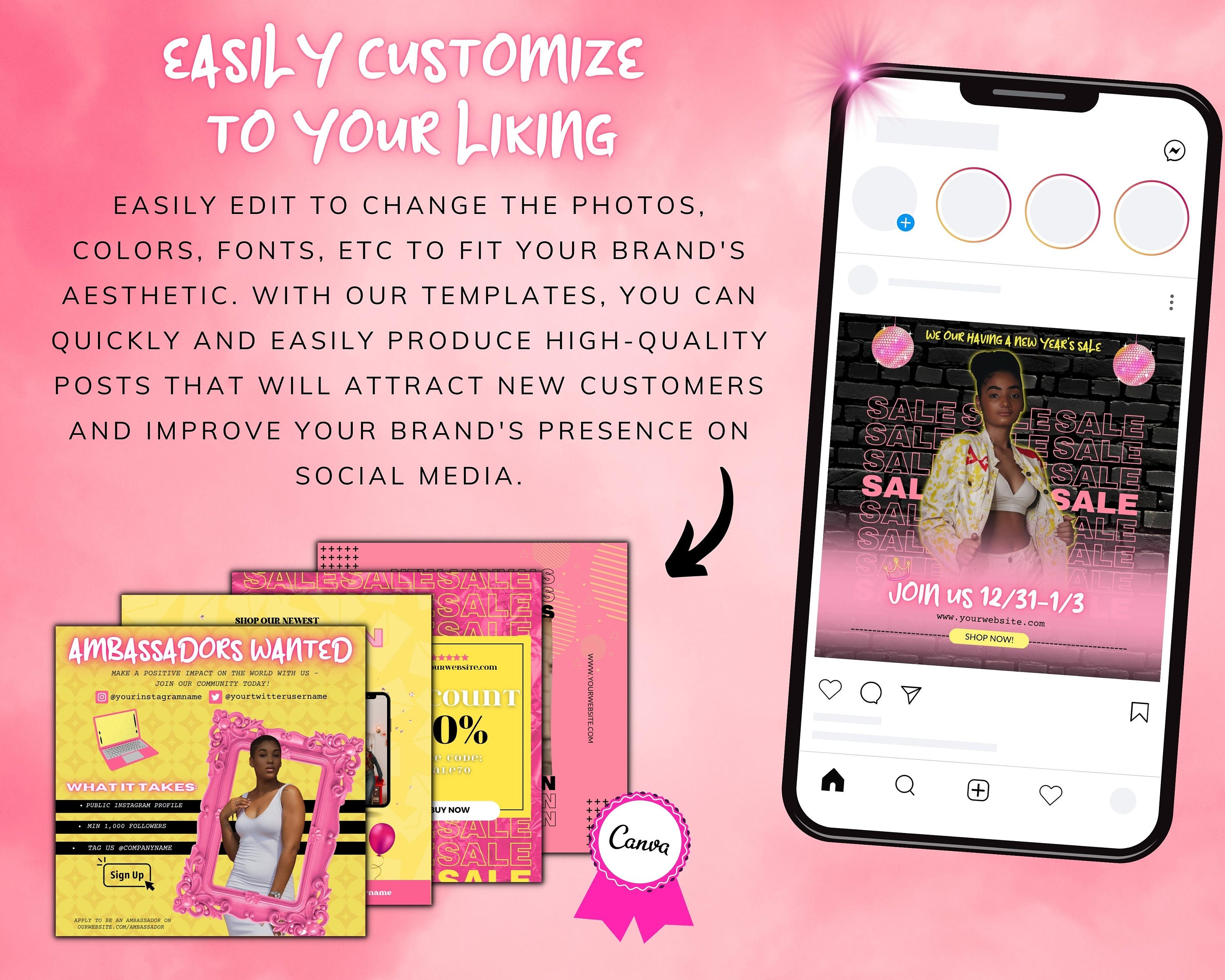 10 Instagram E Flyer Template DIY Social Media Flyer Pink Instagram ...