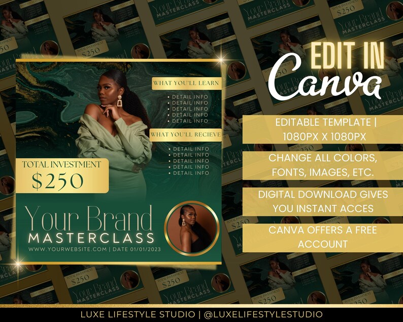 Hair Masterclass E-flyer Social Media Flyer Template Eflyer Design - Etsy