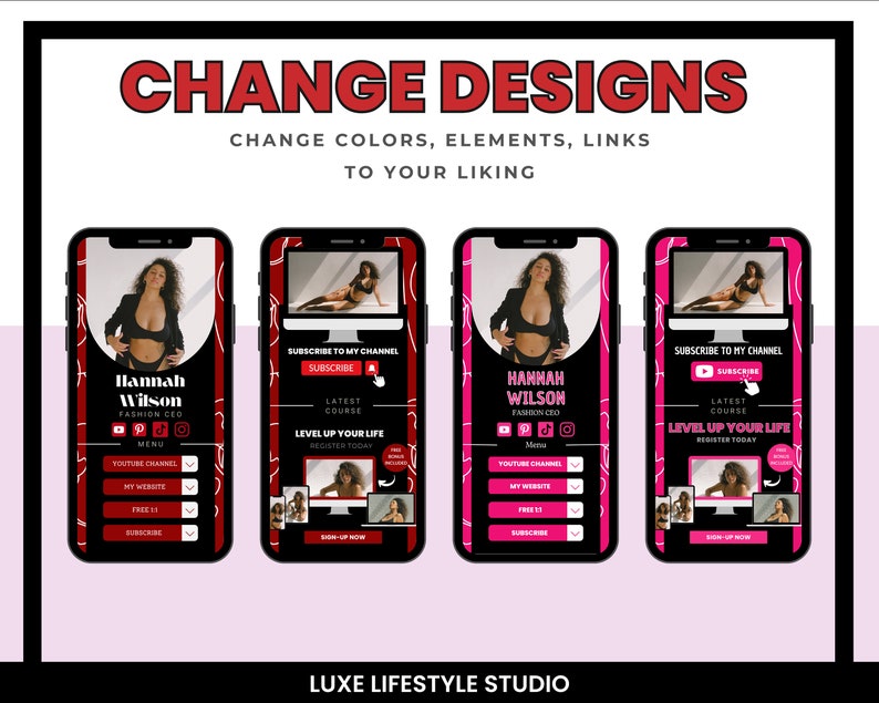 Instagram Landing Page Template Link in Bio Canva Website - Etsy