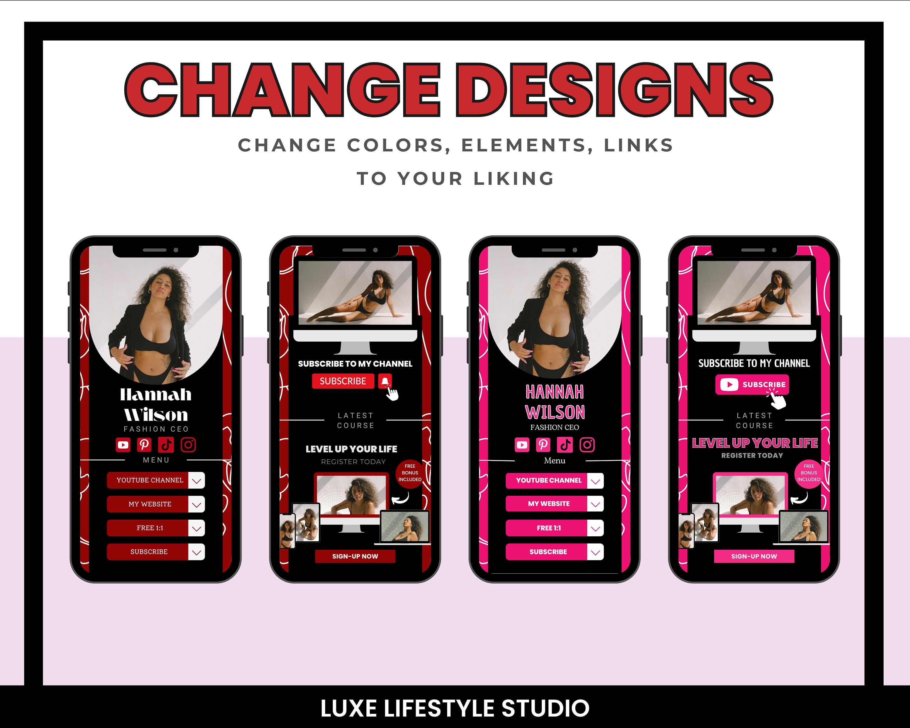 Instagram Landing Page Template Link in Bio Canva Website - Etsy