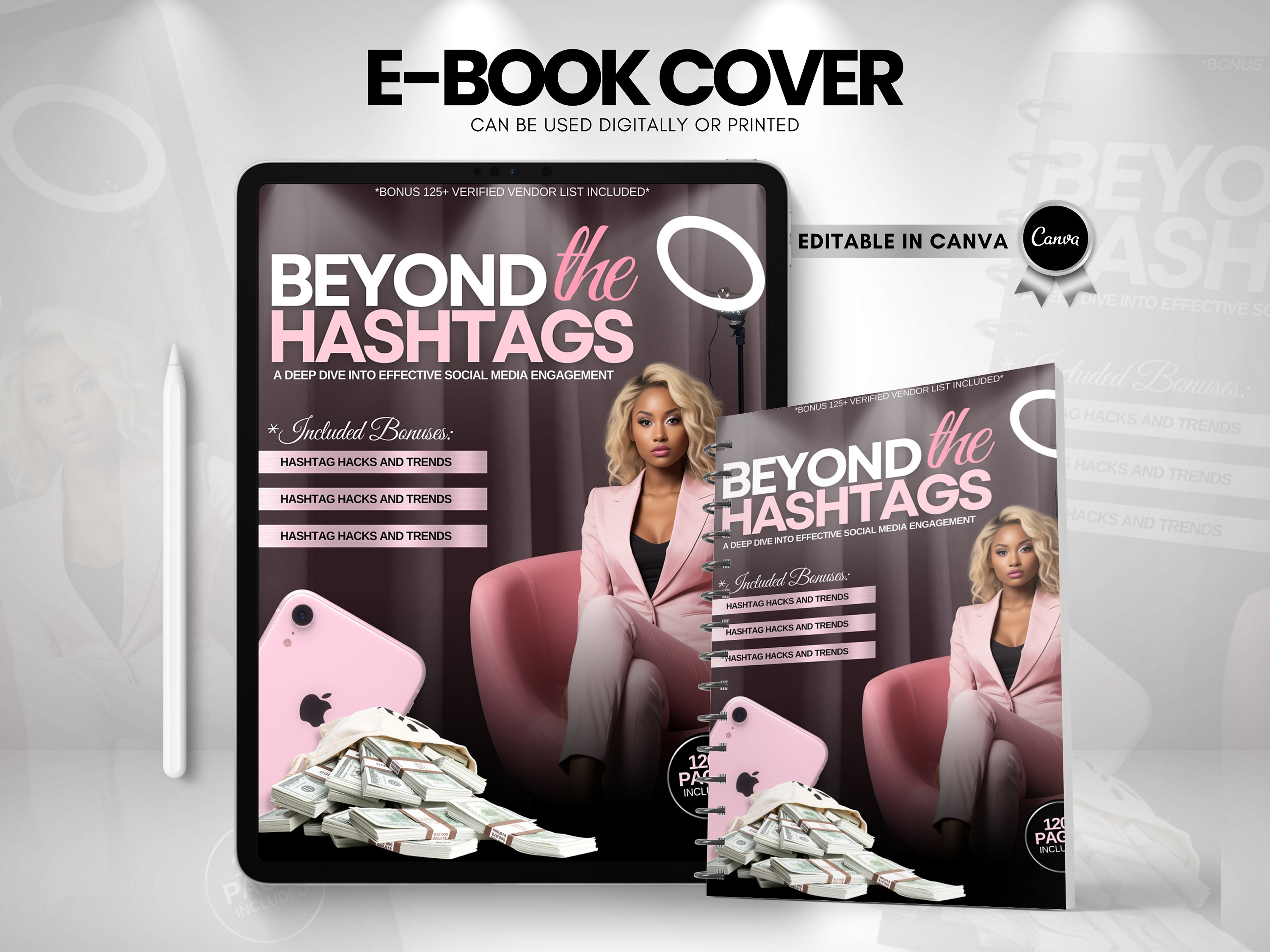 Social Media Ebook Cover Template, Editable E-book Template, DIY E Book ...