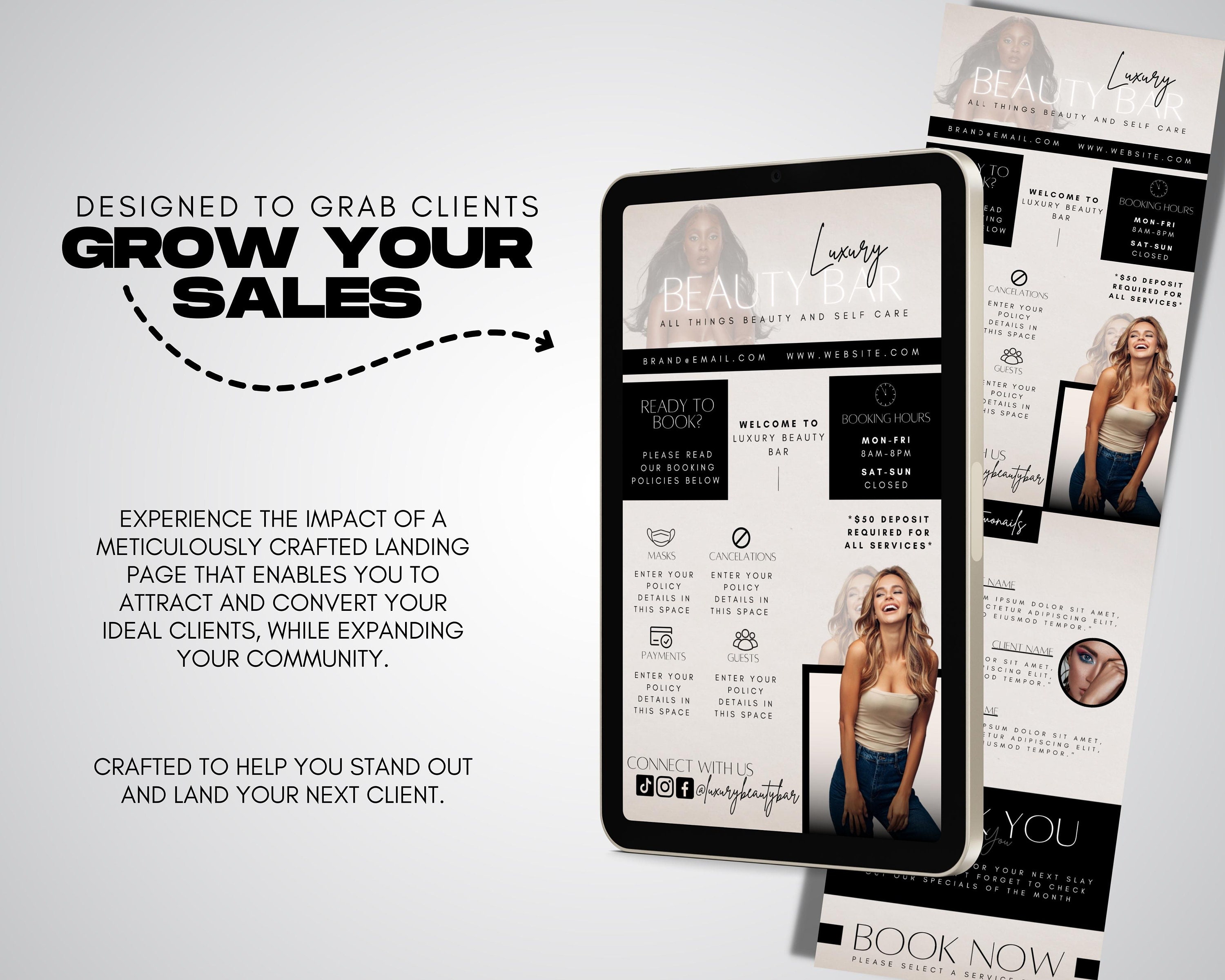 Acuity Booking Site Design Template for Hair Stylist, Lash Techs + More ...