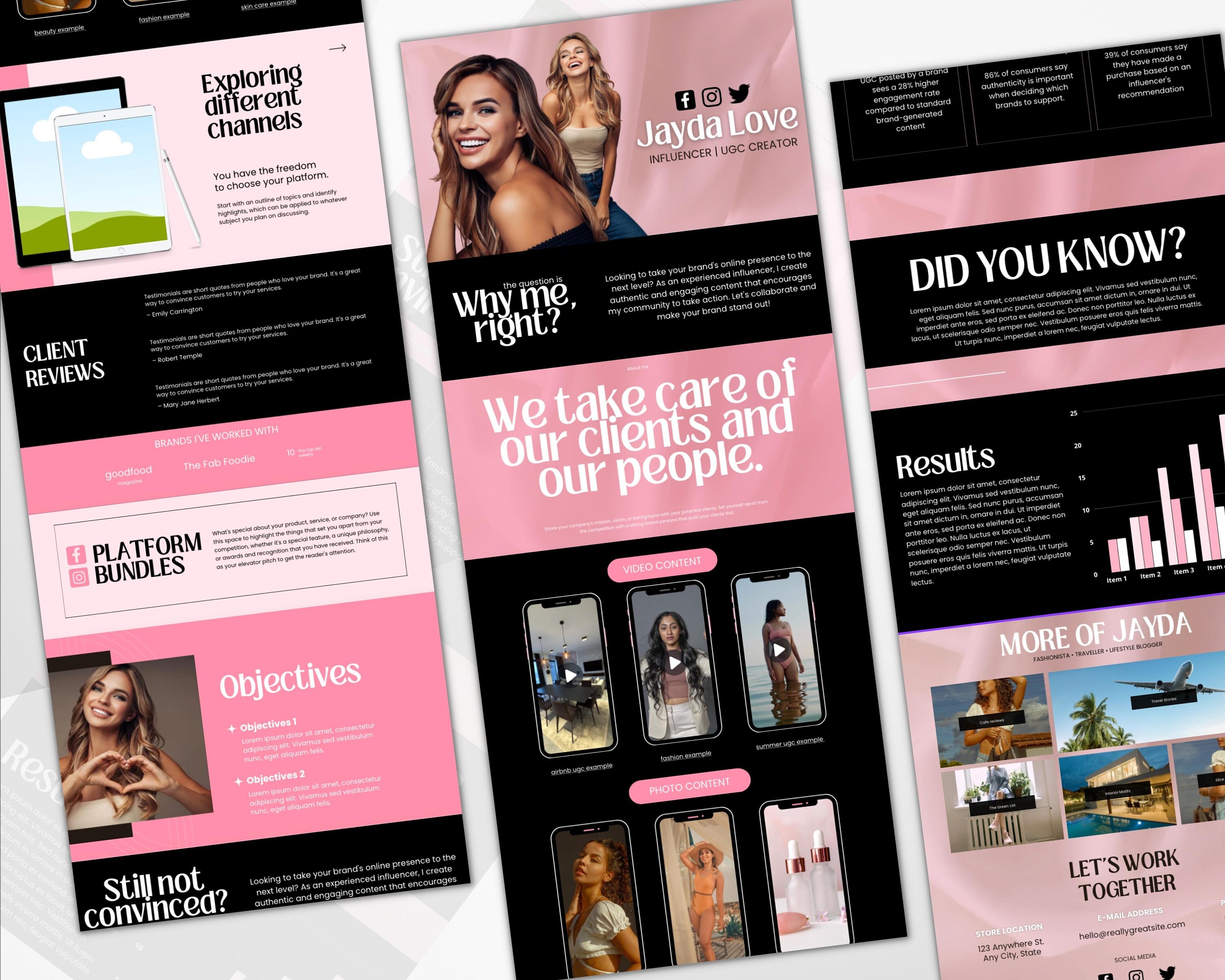 UGC Portfolio Template for Content Creator Portfolio Canva Website ...
