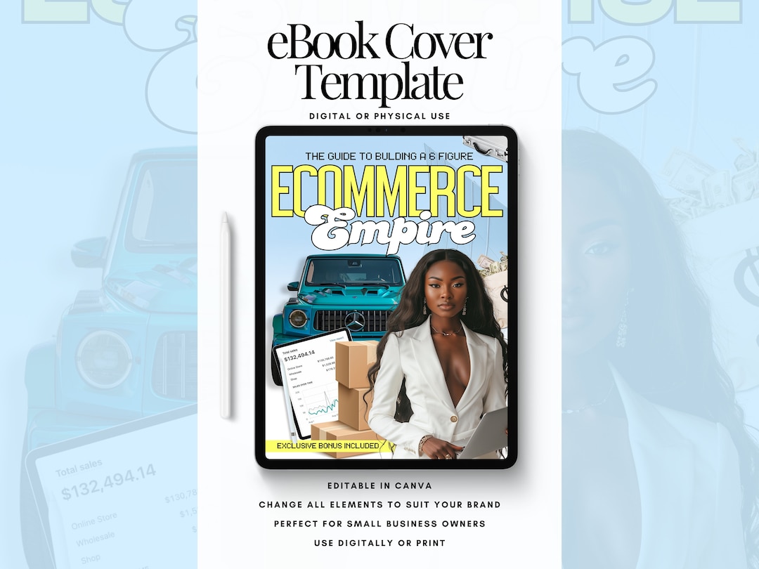 Ebook Cover, Editable E-book Cover, Ecommerce Ebook Template, DIY E ...
