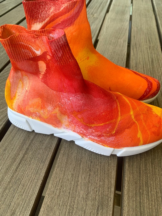 Hydro dipped shoes for boys or girls. Involves a bright color | Etsy