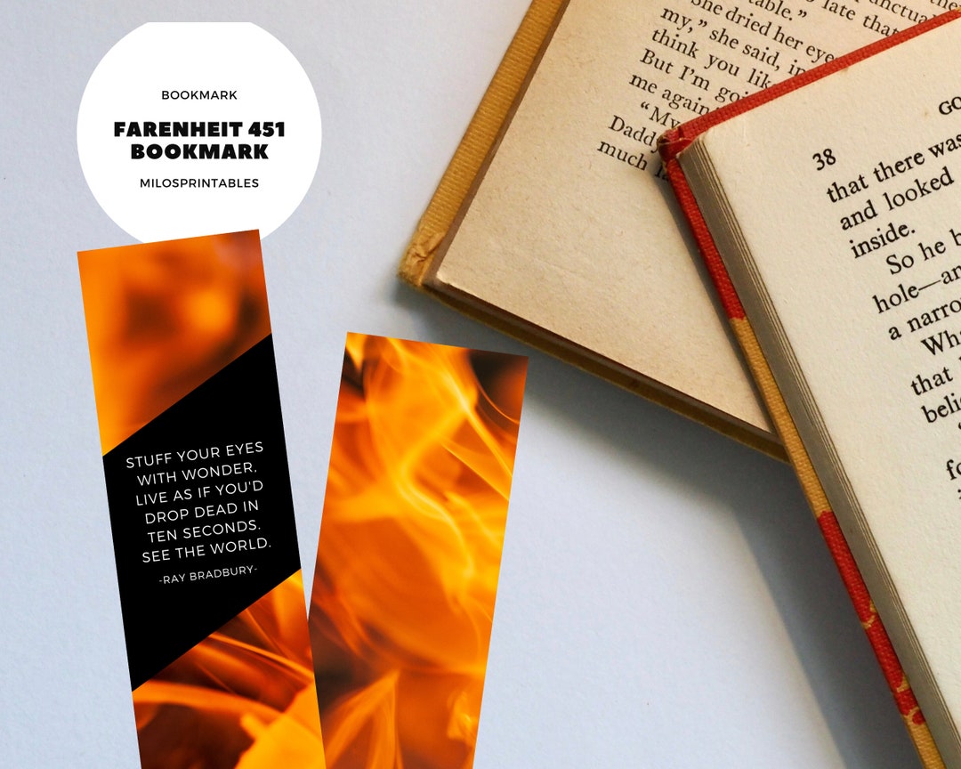 Fahrenheit 451 Quote Bookmark - Printable - Dual Sided - Stuff Your ...