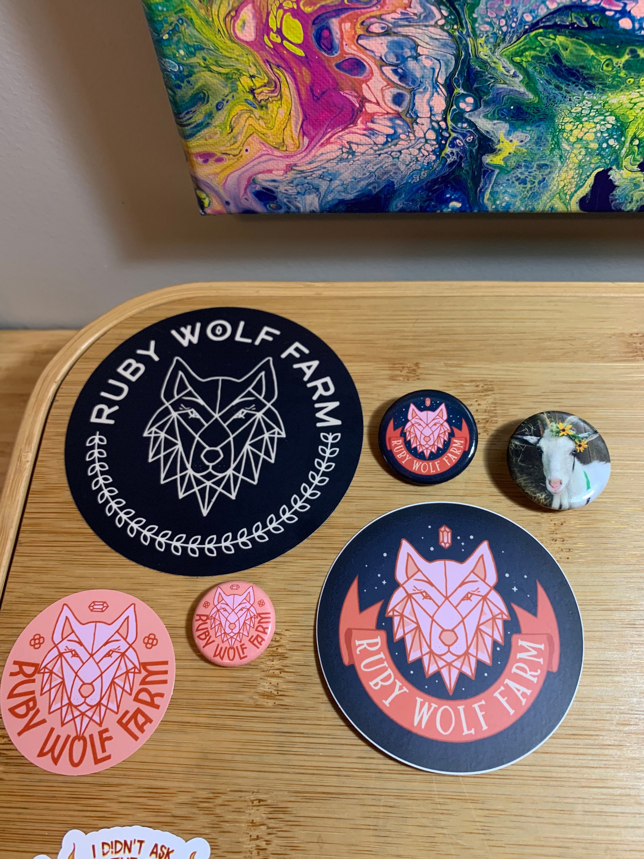 Farm Logo Sticker on Pink Background Small - Etsy