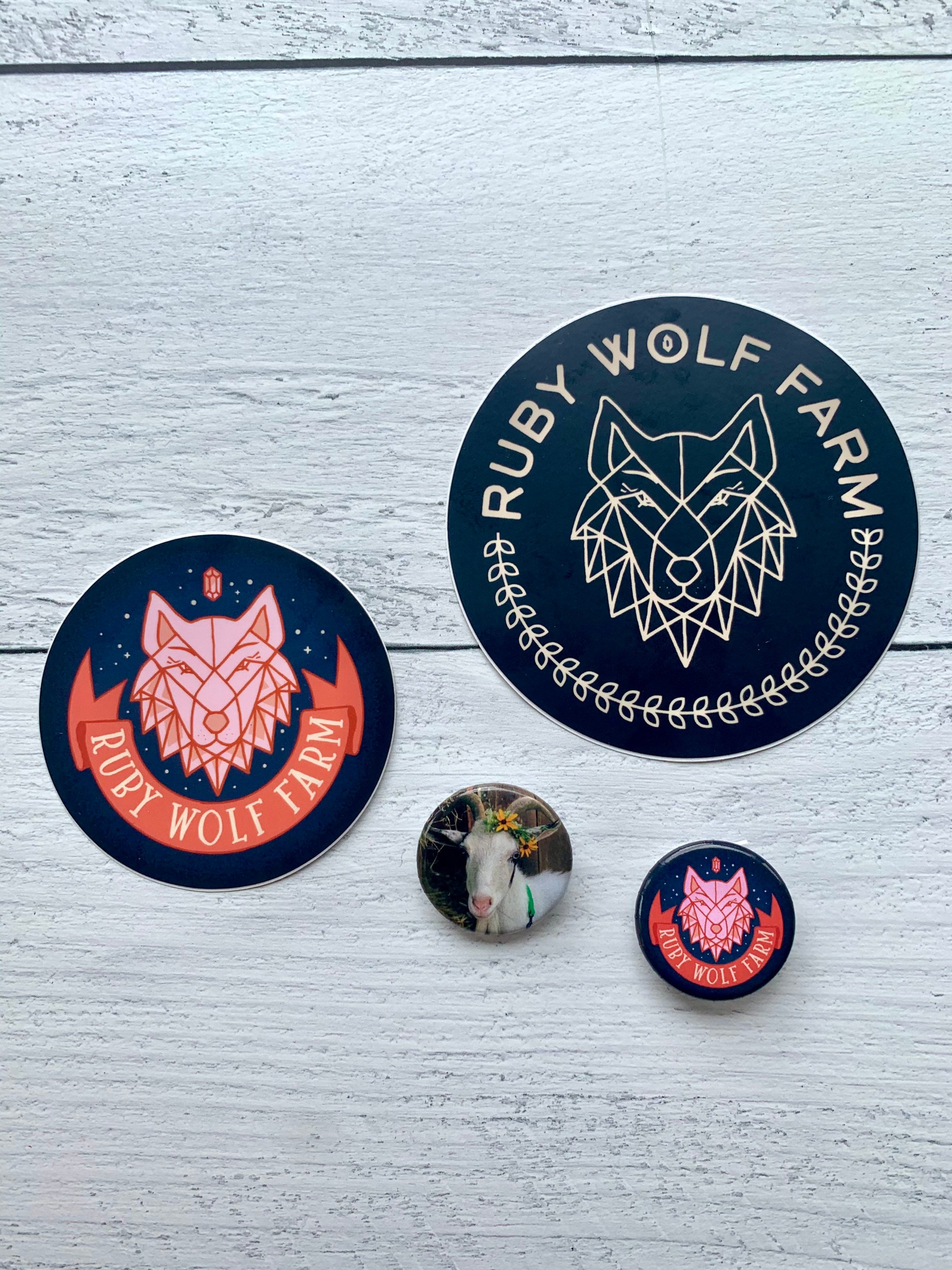 Farm Logo Sticker on Blue Background, Medium - Etsy