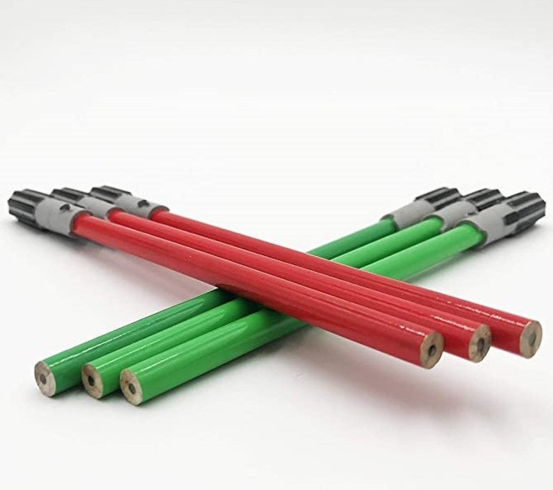 Light Saber Sword Pencils SET of 24 W/ Erasers 12 RED 12 - Etsy