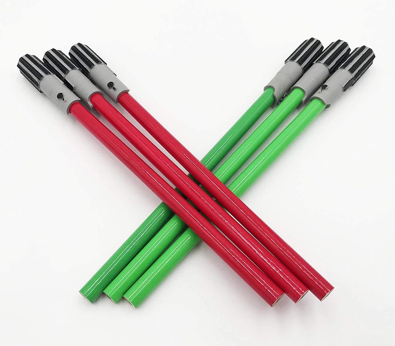 Light Saber Sword Pencils SET of 24 W/ Erasers 12 RED 12 - Etsy