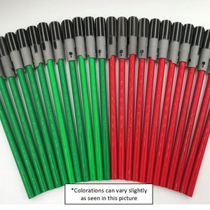 Light Saber Sword Pencils SET of 24 W/ Erasers (12 RED, 12 GREEN). for ...