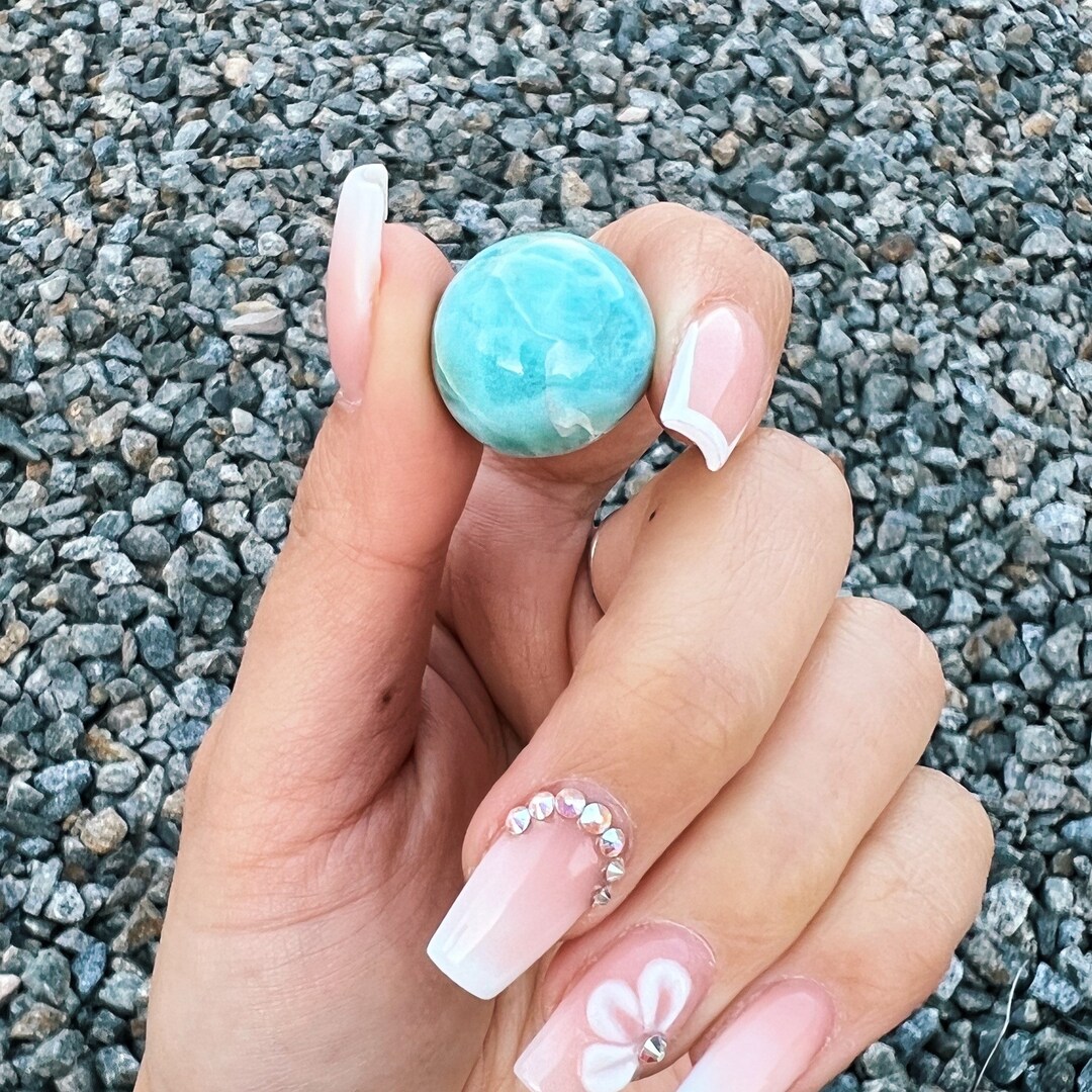 Natural Larimar Spheres 17-19mm | Dominican Republic | Rare Gemstone ...