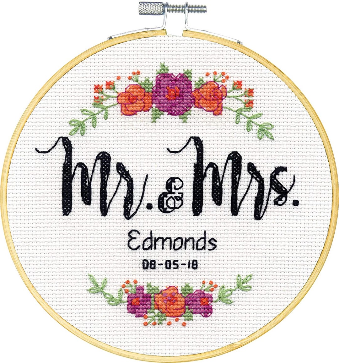 Mr. and Mrs. Counted Cross Stitch Kit for Beginners by Dimensions - Etsy