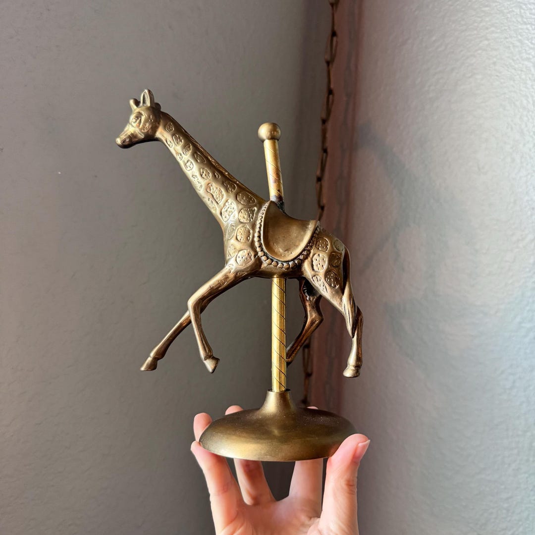 Vintage Brass Carousel Giraffe Figurine - Etsy