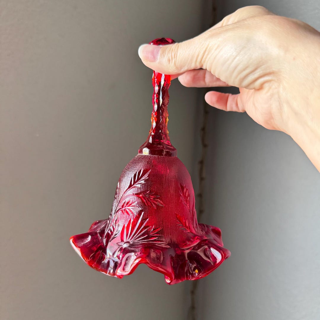 Vintage Fenton Ruby Red Amberina Bell - Etsy