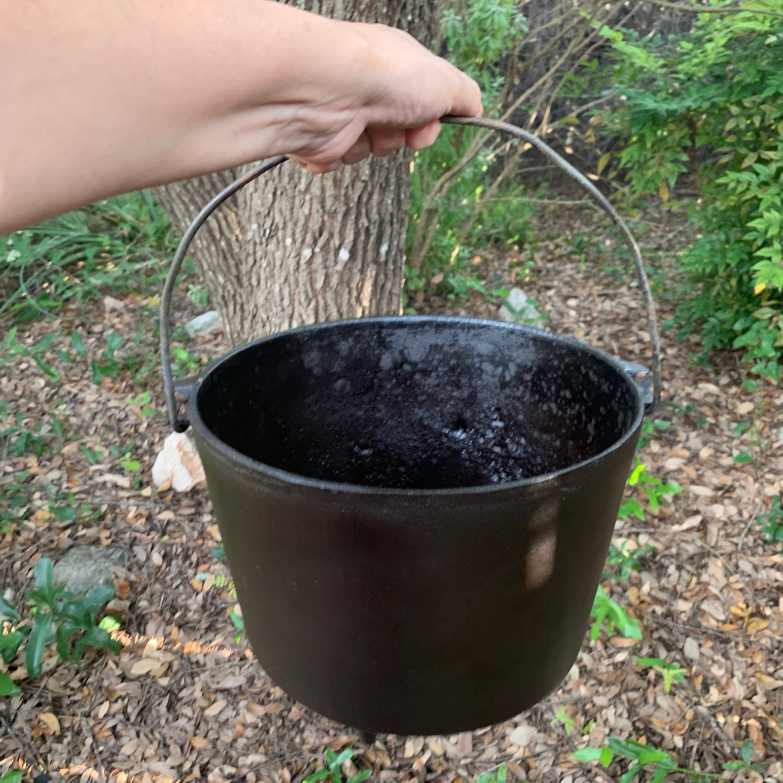 Vintage Cast Iron Round Bottom Kettle / Restored Cauldron / - Etsy