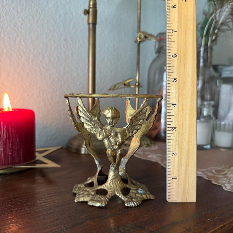 Vintage Brass Angel Sphere Stand - Etsy