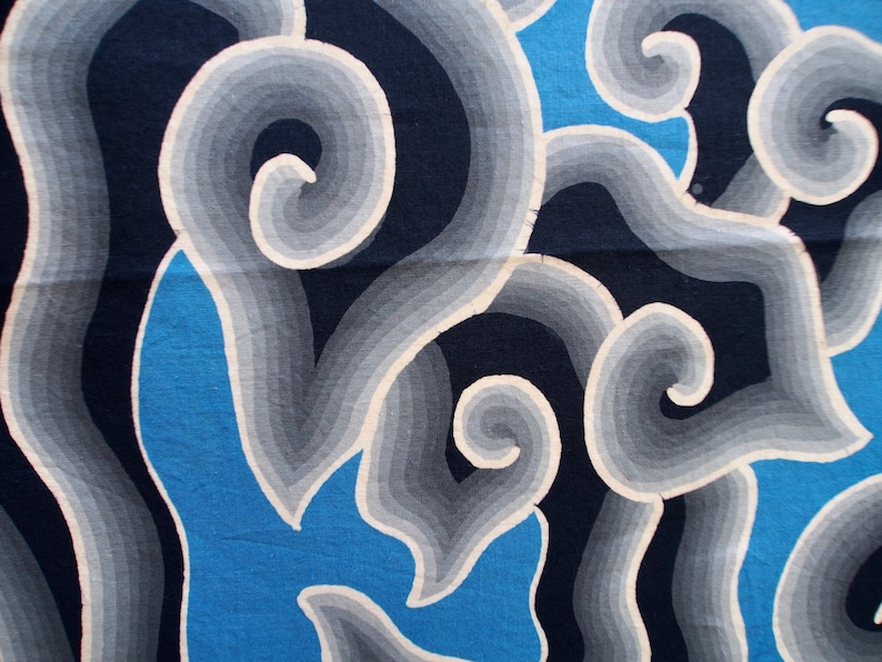 Batik Tulis Handdrawn Mega Mendung Cloud Pattern With Gradations on ...