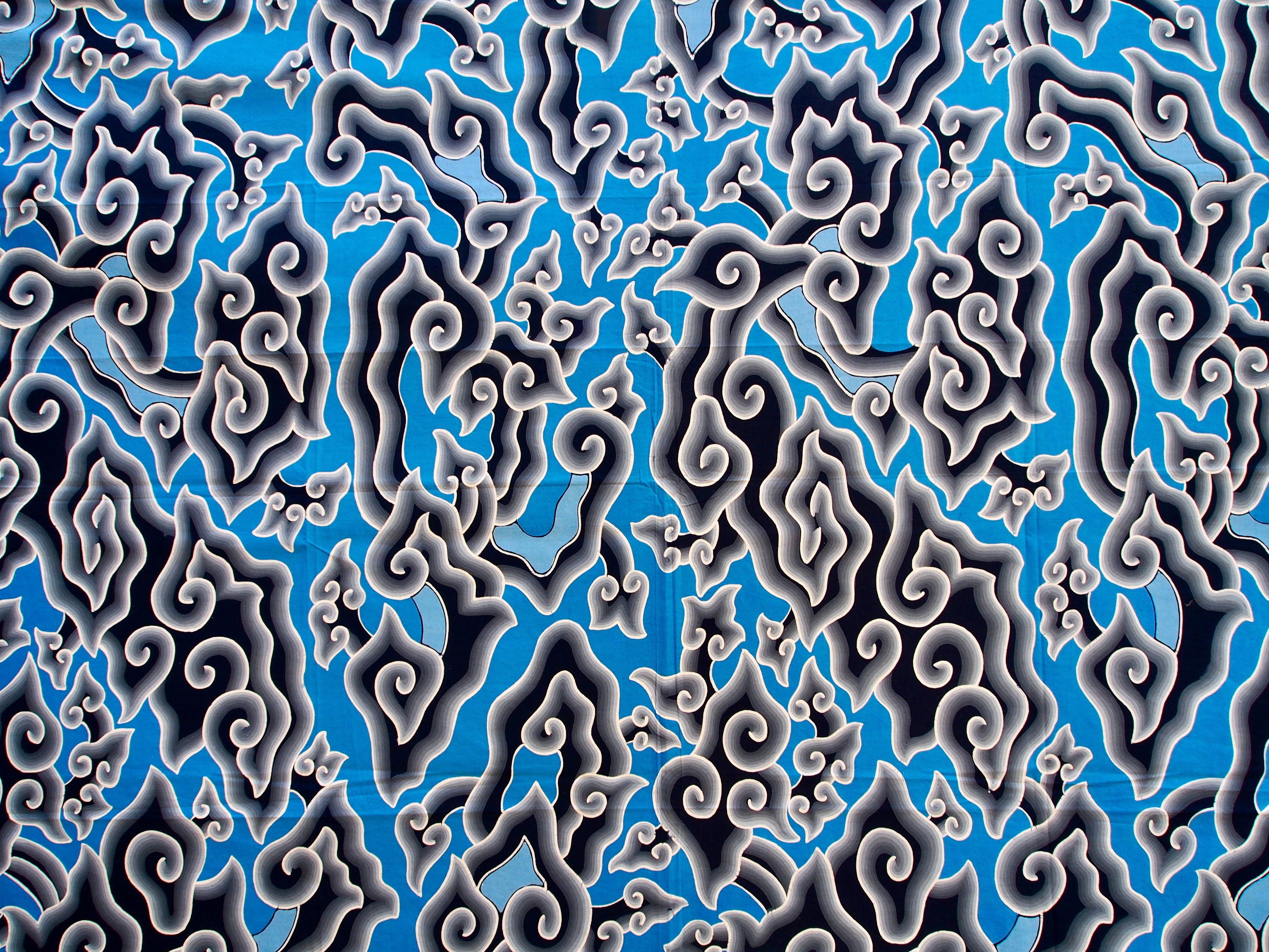 Batik Tulis Handdrawn Mega Mendung Cloud Pattern With Gradations on ...