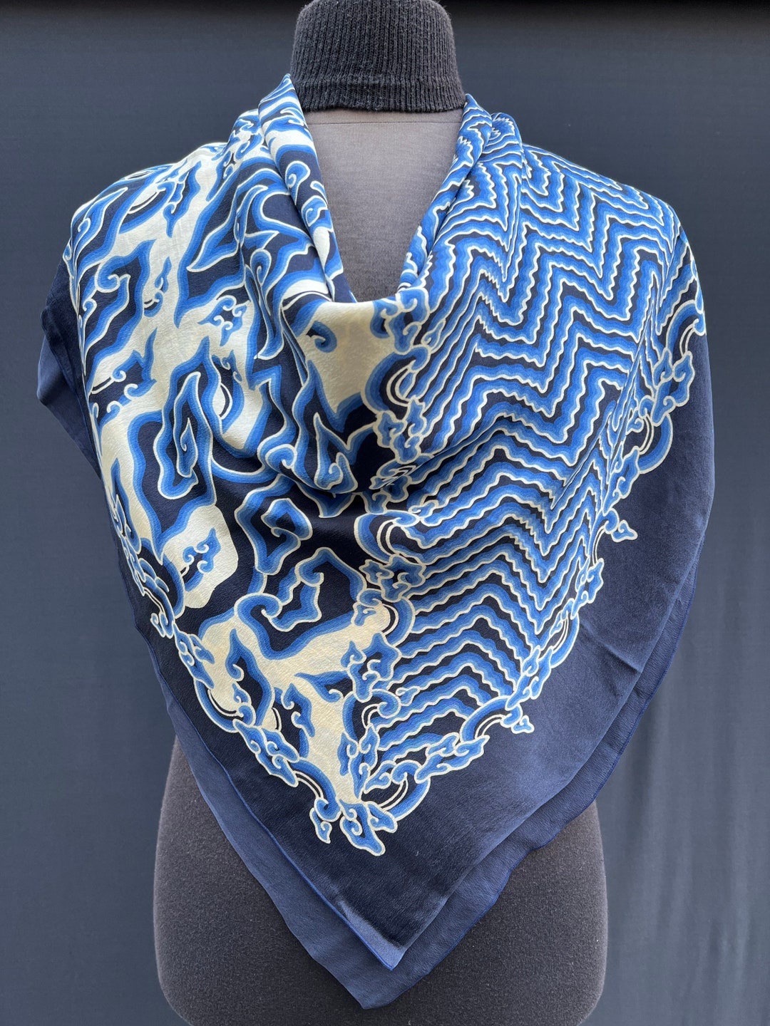 Scarf Square Clouds Motif Batik Tulis Hand-drawn Batik - Etsy