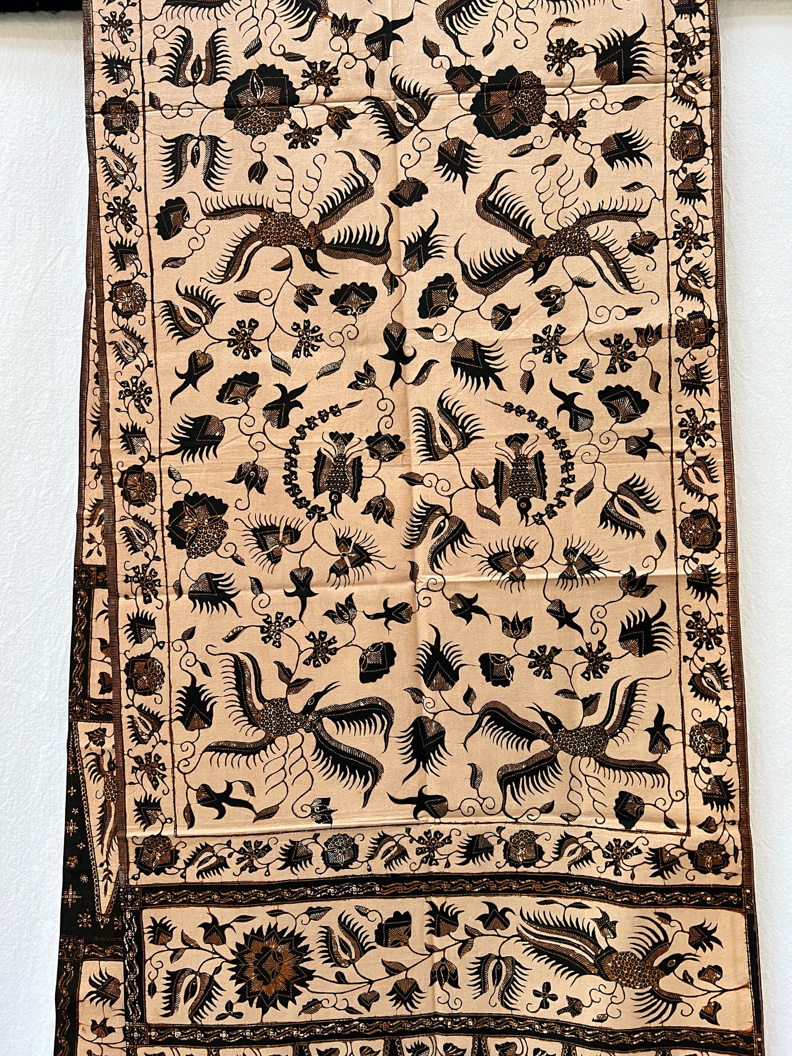 Wall Hanging, Selendang, Wearable Batik Tulis, Floral Motif - Etsy
