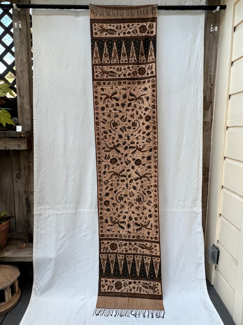 Wall Hanging, Selendang, Wearable Batik Tulis, Floral Motif - Etsy