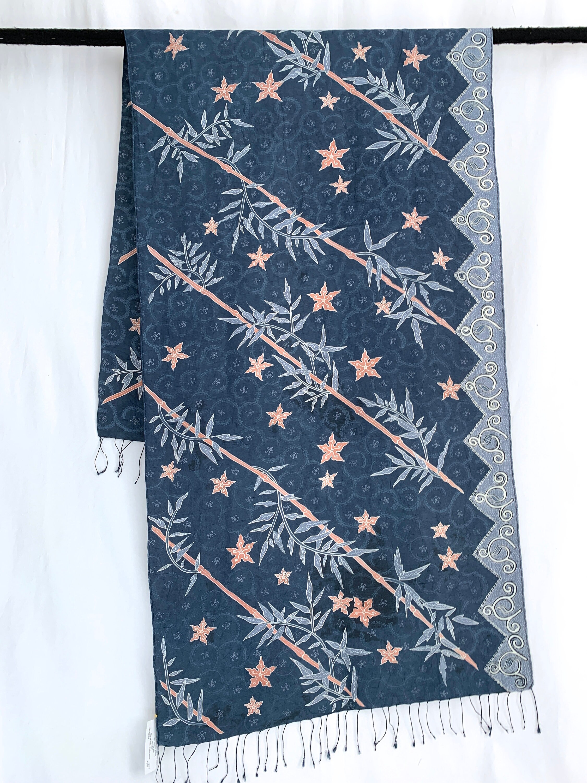 Unique Bamboo Motif Batik on Silk Shawl | Etsy